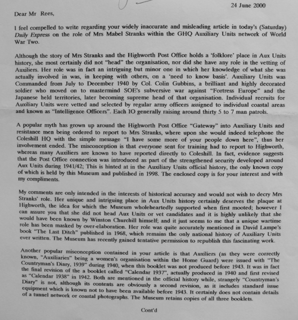 Evidence for the roll of Mabel Stranks | British Resistance Archive ...